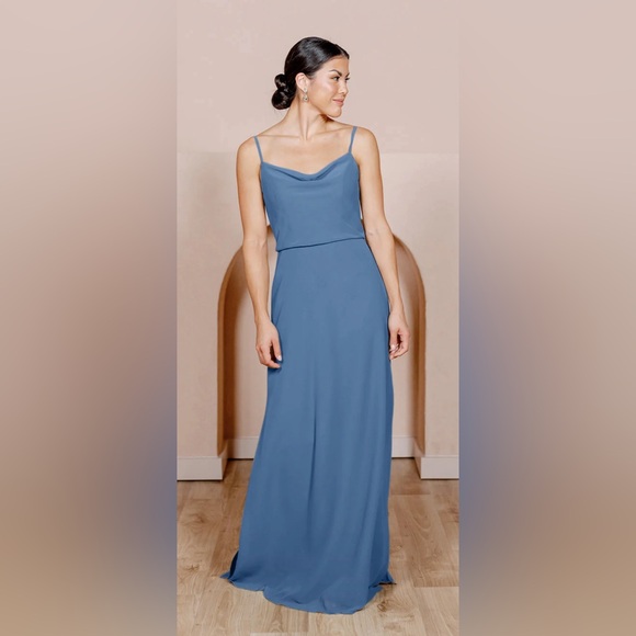 Revelry | Dresses | Nwt Revelry Skye Chiffon Dress Size 6 Dusty Blue ...
